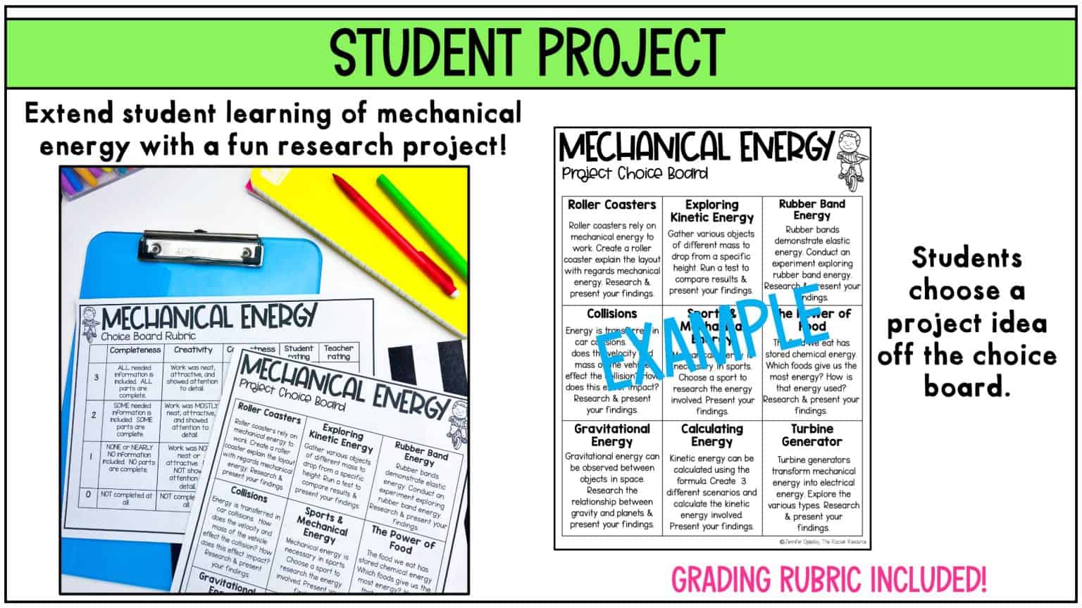 Mechanical Energy | Potential and Kinetic Energy Worksheet | Law of ...