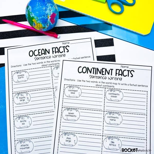Seven Continents and Oceans Printable Maps and Worksheets - The Rocket ...